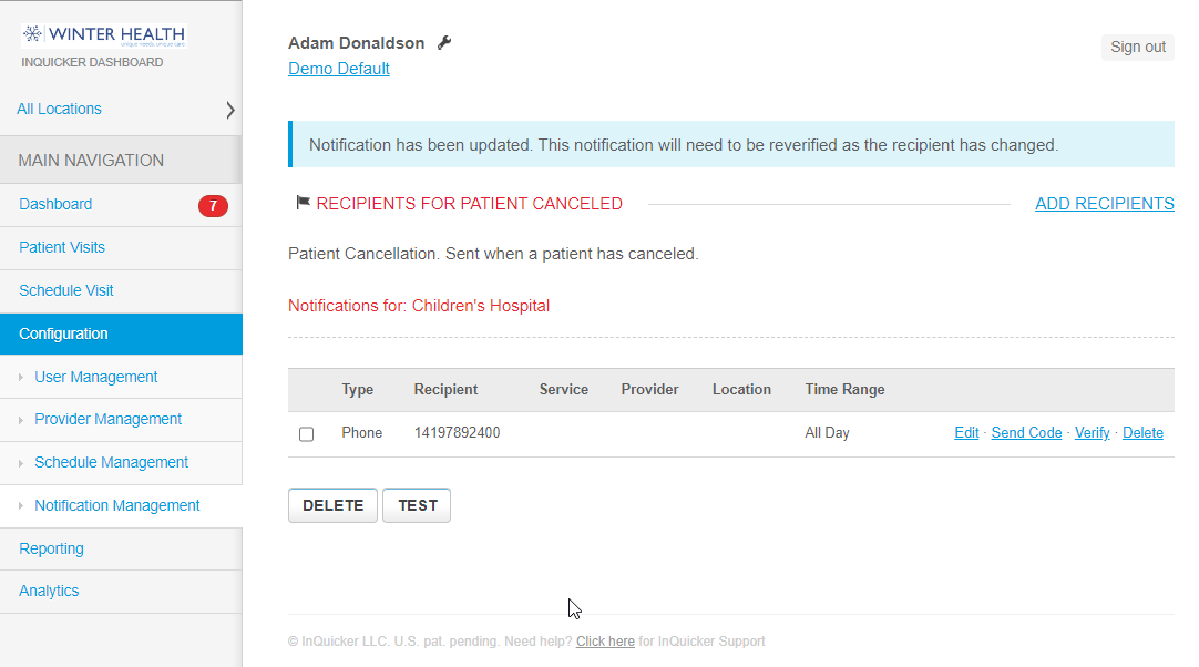 Edit or Modify Existing Notifications – InQuicker Support