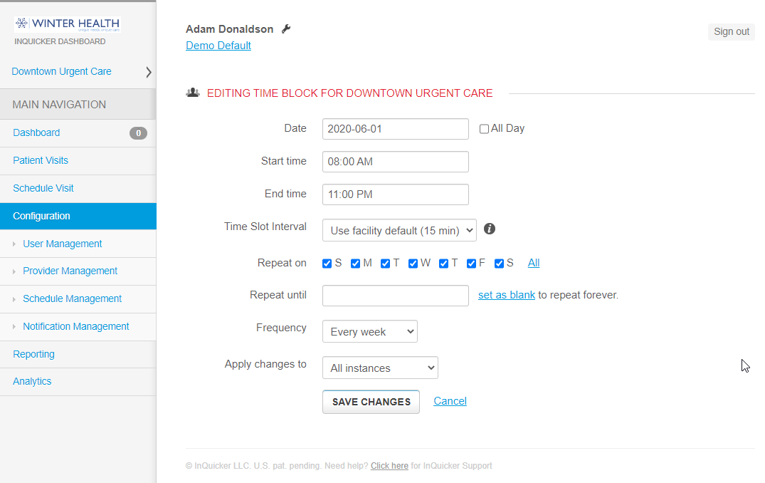 Edit Existing Non-Integrated Time Blocks/Schedules – InQuicker Support